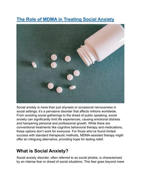 Ppt The Role Of Mdma In Treating Social Anxiety Powerpoint