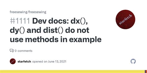 Dev Docs Dx Dy And Dist Do Not Use Methods In Example · Issue