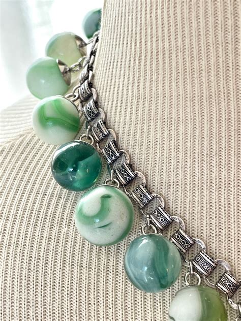 Marbles Vintage Assemblage Necklace Jewelry Glass Jewelry Etsy