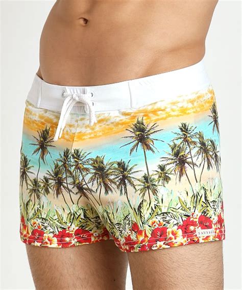 Sauvage European Nylon Lycra Boardshort Palm Trees 252pmt Free