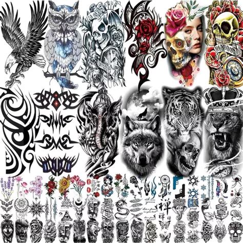 Hojas De Calcomanías De Tatuajes Temporales Tatuajes Fals Meses sin interés