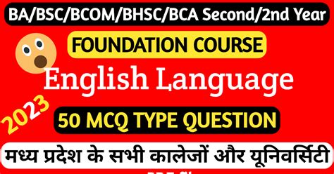 Ba Bsc Bcom 2nd Year Foundation Course English Important Questions 2023