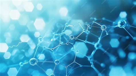 Abstract Blue Molecular Structure Illustration Science Technology Concepts Premium Ai