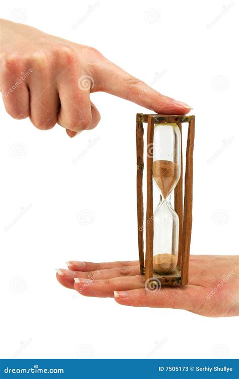 Female Hand Holds Hourglass Stock Image Image Of Time Hand 7505173