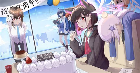 ブルーアーカイブ 国际服二周年快乐 Fumixのイラスト Pixiv