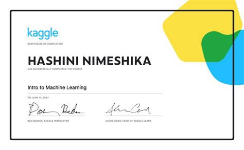 Hashini Nimeshika On Linkedin Hashini Nimeshika Completed The Intro To Machine Learning Course