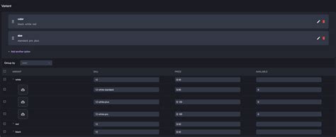 create product variants item help center