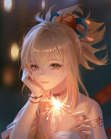 Yoimiya 享受节日之夜 原神冲击 2k 壁纸下载