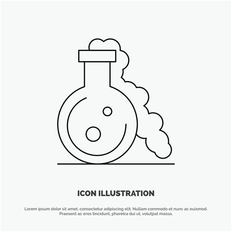 Flask Lab Test Medical Line Icon Vector Vector Art At Vecteezy