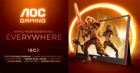 Agon By Aoc Unveils 16g3 Portable Monitor