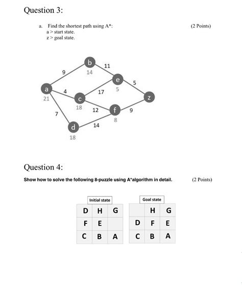 Solved A Find The Shortest Path Using A A Start State Chegg