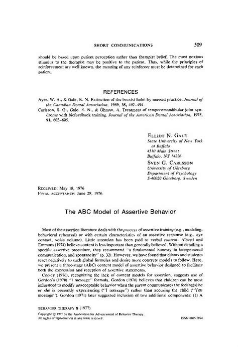 Pdf The Abc Model Of Assertive Behavior Dokumentips