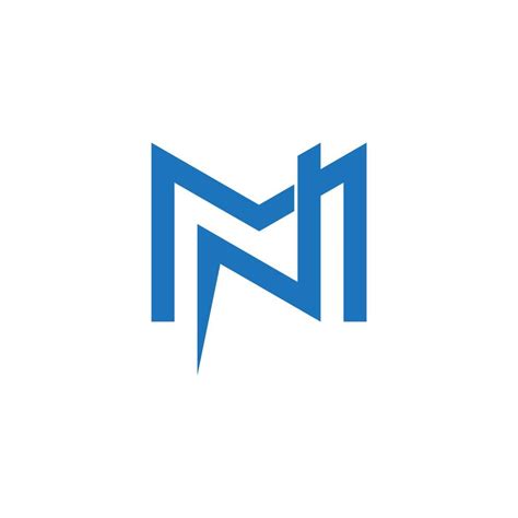 Letter Mn Blue Thunder Bolt Shape Simple Geometric Design Logo Vector 9993826 Vector Art At Vecteezy