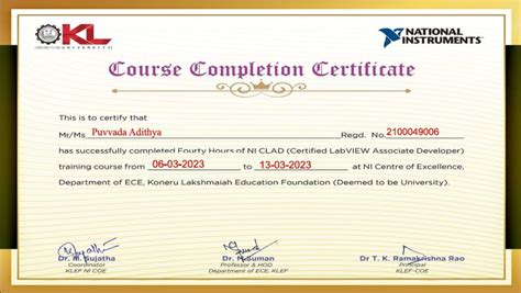 Ni Clad Certification Labview Engineering Btech Continuouslearning