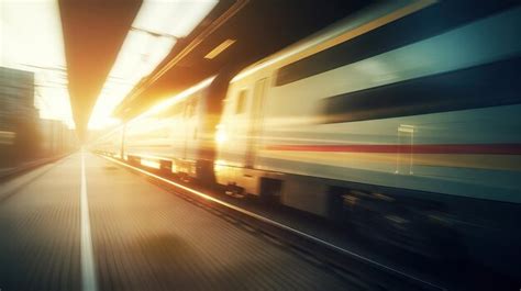 Sagoma del treno ad alta velocità in movimento defocused bokeh flare