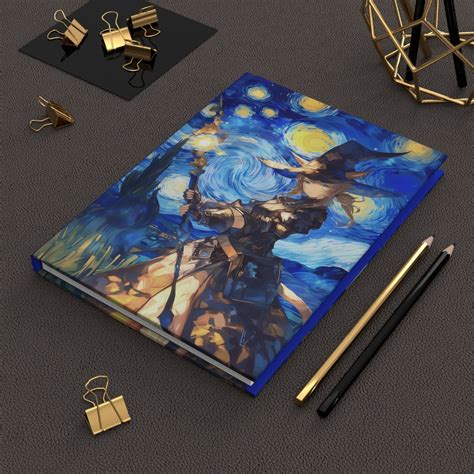 Magical Catgirl Black Mage Journal Hardcover Notebook Great Gift For Anime Lovers And Gamers