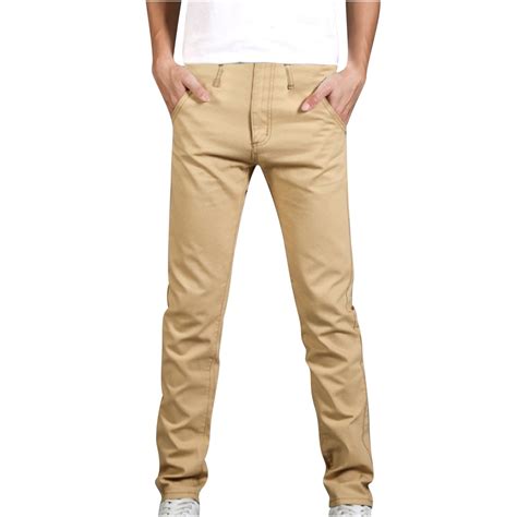 Dovford Mens Elastic Waist Solid Color Jeans Pants For Seniors Adaptive