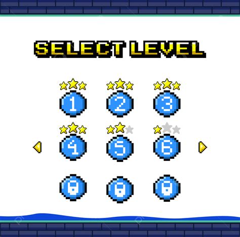 게임 선택 레벨 디자인 Ui 인터페이스 픽셀 화 스타일 벡터 레트로 픽셀 승리 Png 일러스트 및 벡터 에 대한 무료 다운로드 Pngtree