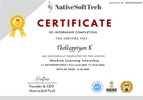 Machinelearning Internship Ai Datascience Flaskapi Tholkappiyan K