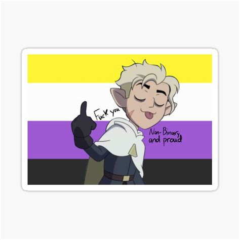 Hunter The Owl House Non Binary Pride Sticker For Sale By