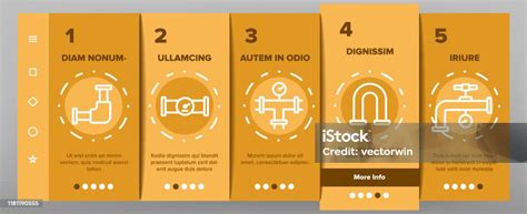Pipeline Onboarding Elements Icons Set Vector Stock Illustration Download Image Now Bolt