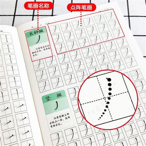 控笔训练字帖2021年小学生入门点阵笔画趣味控笔硬笔书法练字本一二三四五六年级字帖练字偏旁部首每日一练幼儿园练字帖小学生专用 虎窝淘