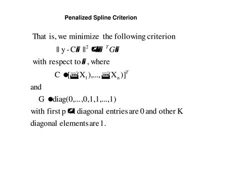 Ppt Smoothing Splines Penalized Splines Powerpoint Presentation Free