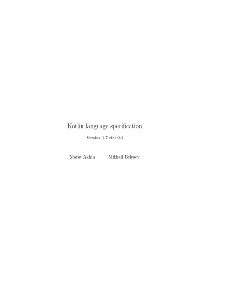 Kotlin Spec Pdf