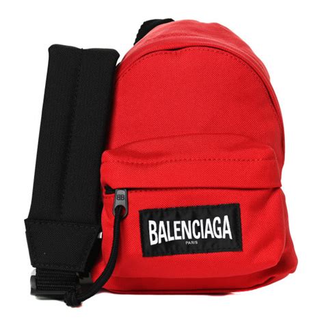 Balenciaga Recycled Casual Nylon Mini Oversized Backpack Bright Red
