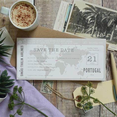 Boarding Pass Map Save The Date By Paper And Inc