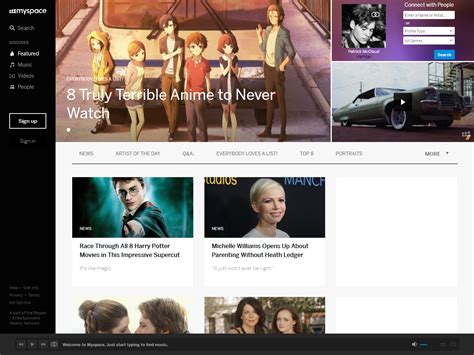 Myspace In 2016 Web Design Museum