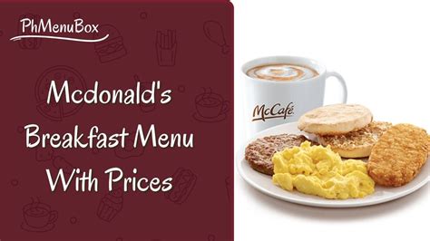 Mcdonalds Breakfast Food Menu