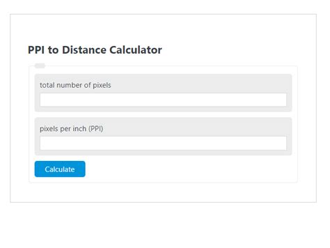 PPI To Distance Calculator Calculator Academy