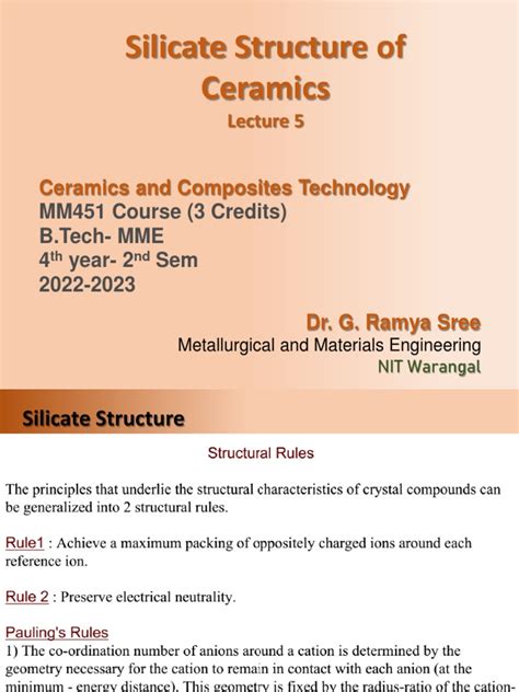 The Fundamental Building Blocks Of Silicate Structure Bridging And Non