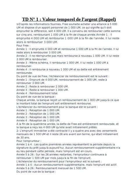 Correction Des Exercices Exercises Finance Docsity