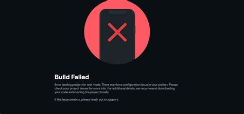build failed and i dont have nay errors or warnings i also can not