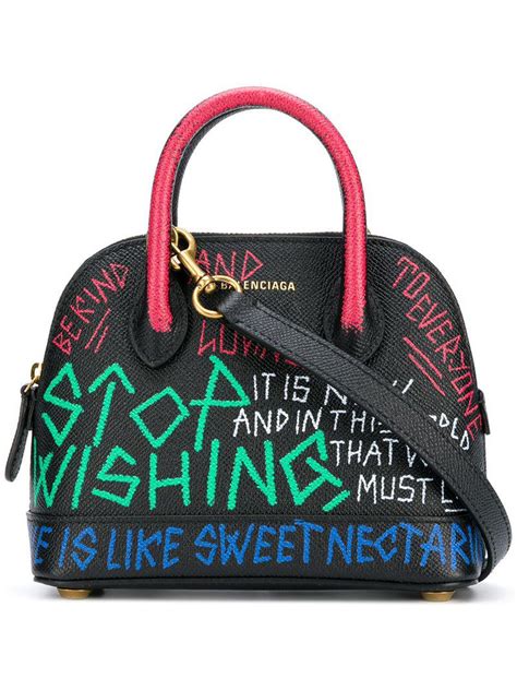 Balenciaga Ville Graffiti Xxs Bag In Black Lyst