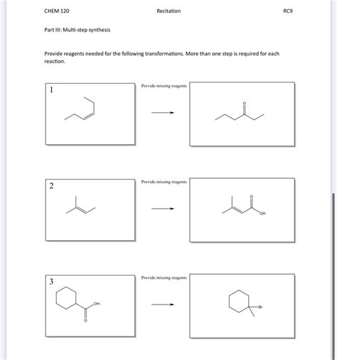 Answered: CHEM 120 Part III: Multi-step synthesis… | bartleby