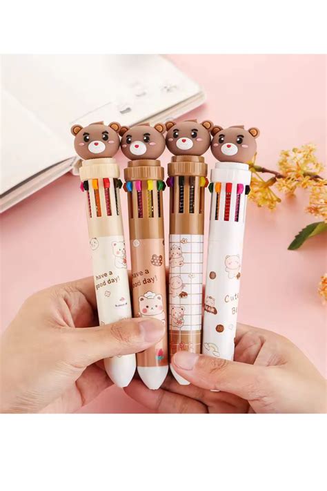 Nasadan Coffee Cute Bear 10 Renk Çoklu Tükenmez Kalem 1 Adet Fiyatı