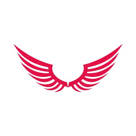 Icône De Deux Ailes Rouges Dans Un Style Plat Isolé Sur Fond Blanc