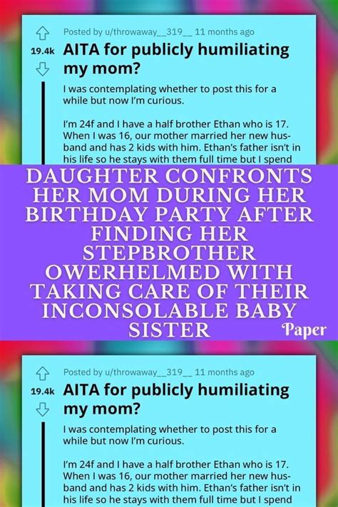 Daughter Confronts Her Mom During Her Birthday Party After Finding Her Stepbrother Owerhelmed