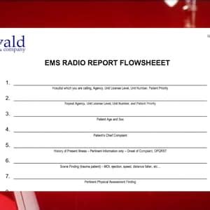 EMS Radio Report Sheet Calling In A Radio Report To The Hospital Paramedic EMT EMS Etsy