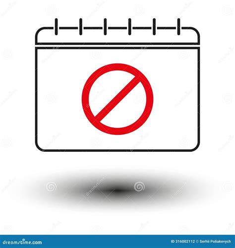Calendar With Prohibition Sign Event Cancellation Concept Vector Illustration Eps 10 Stock