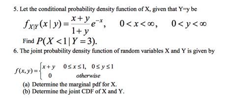Solved Let The Conditional Probability Density Function Of