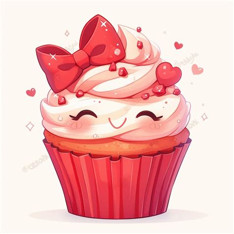 Esbozo De Dibujos Animados De Pastel De Dulce De Terciopelo Rojo