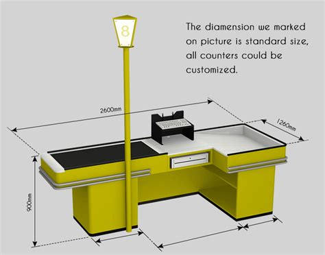 Single Side Checkout Counter Buy Checkout Counter With Conveyor Belt Cash Counetr Retail