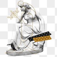 Png Mixed Media Nude Woman Premium PNG Sticker Rawpixel