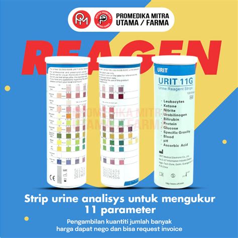 Jual Urit 11g Uritest 11 Urine Reagent Strip Urit 11 Parameter Isi 100