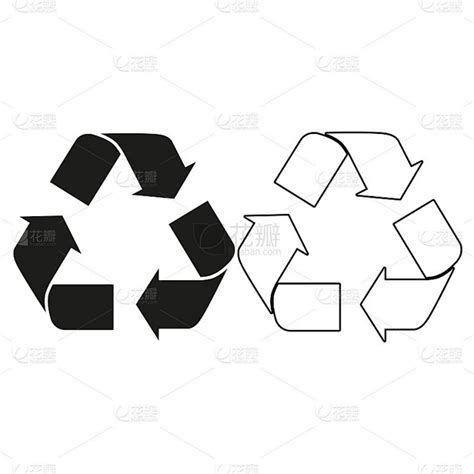 循环标志 绿色矢量图标素材 花瓣网