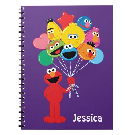 Elmo Balloons Add Your Name Notebook Elmo And Friends Balloons